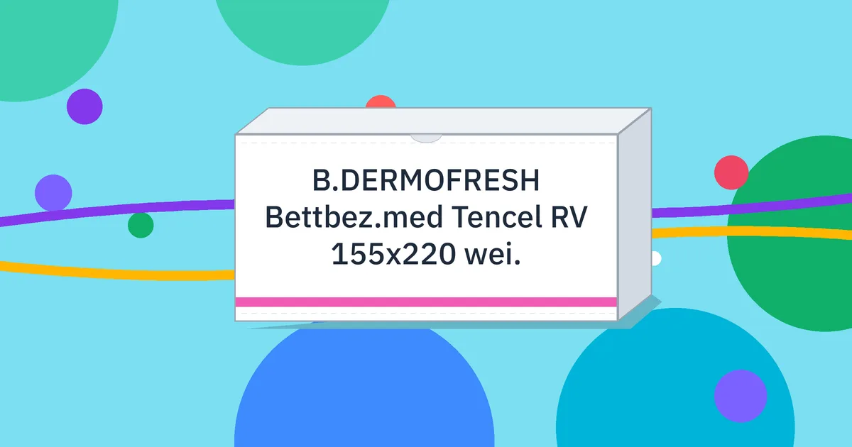 Symbolbild: Packung mit der Aufschrift B.DERMOFRESH Bettbez.med Tencel RV 155x220 wei. (PZN 09244873) – Verfügbarkeit und Bezug in Apotheken in Frankfurt am Main