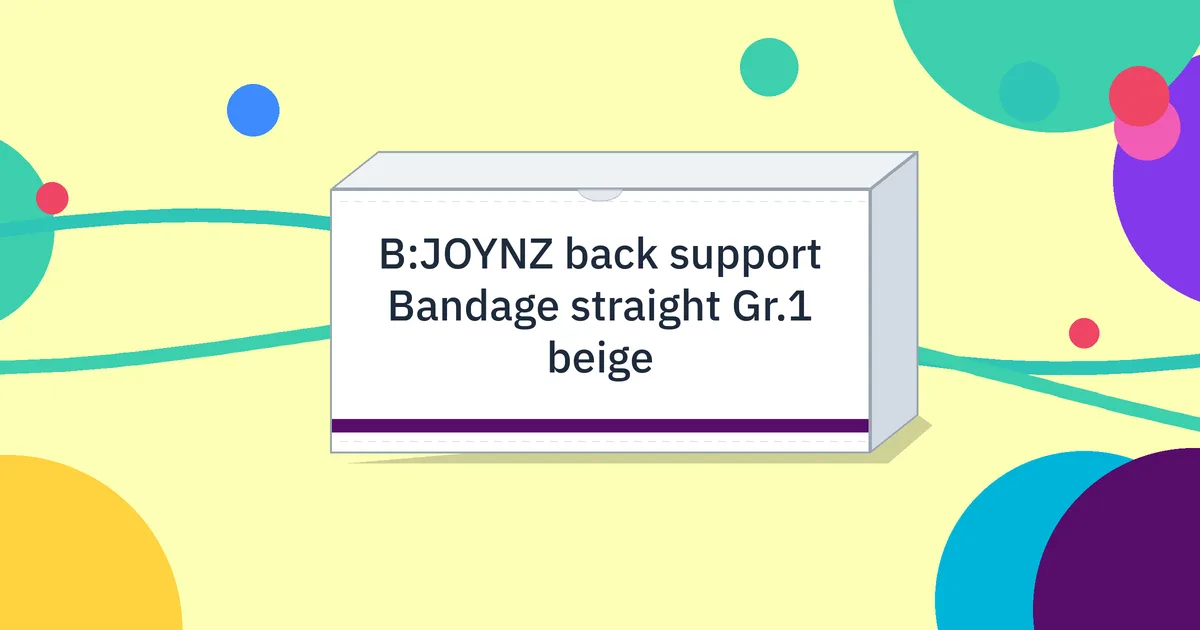 Symbolbild: Packung mit der Aufschrift B:JOYNZ back support Bandage straight Gr.1 beige (PZN 20521942) – Verfügbarkeit und Bezug in Apotheken in Frankfurt am Main