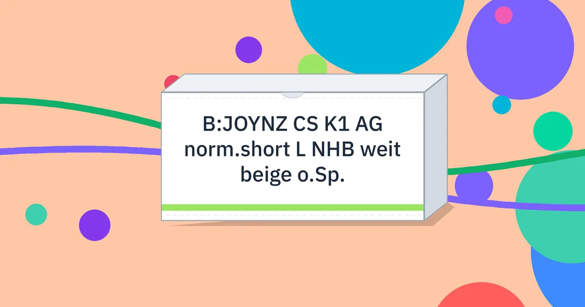 Symbolbild: Packung mit der Aufschrift B:JOYNZ CS K1 AG norm.short L NHB weit beige o.Sp. (PZN 20532615) – Verfügbarkeit und Bezug in Apotheken in Frankfurt am Main
