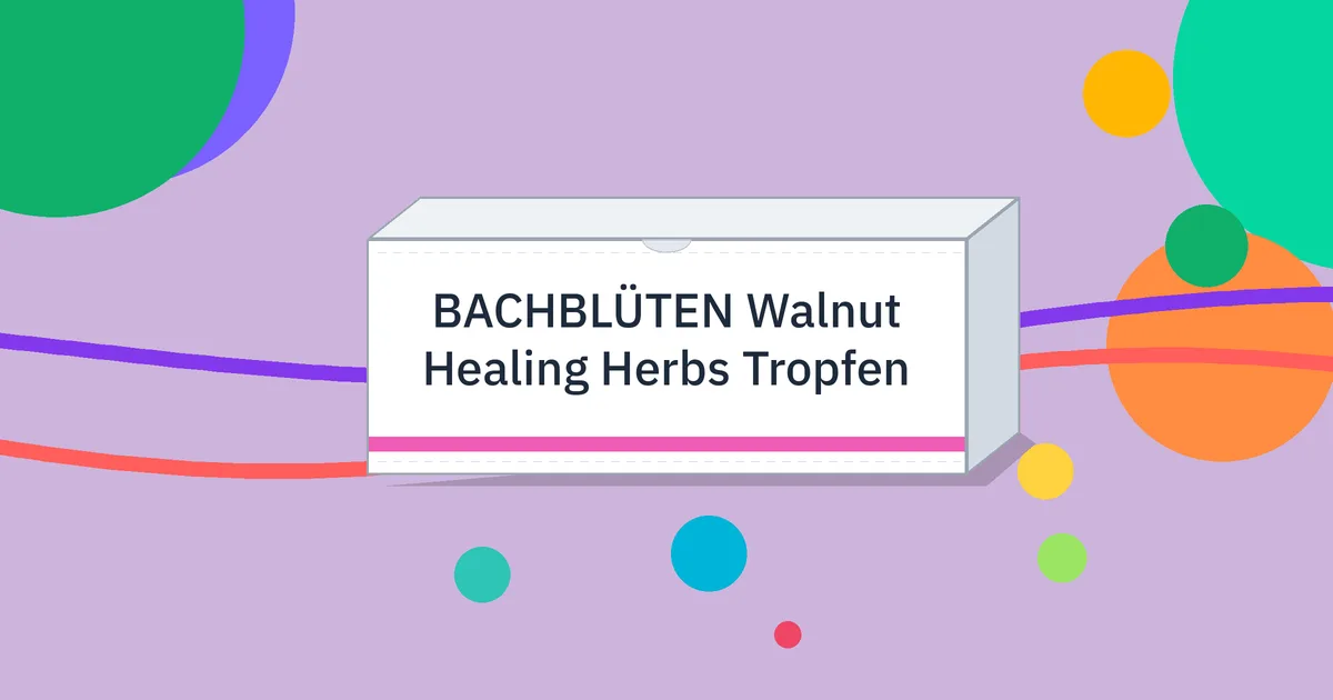 Symbolbild: Packung mit der Aufschrift BACHBLÜTEN Walnut Healing Herbs Tropfen (PZN 07364202) – Verfügbarkeit und Bezug in Apotheken in Frankfurt am Main