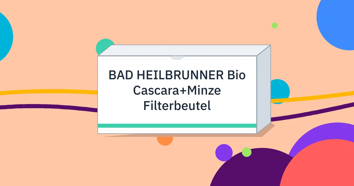 Symbolbild: Packung mit der Aufschrift BAD HEILBRUNNER Bio Cascara+Minze Filterbeutel (PZN 18455385) – Verfügbarkeit und Bezug in Apotheken in Frankfurt am Main
