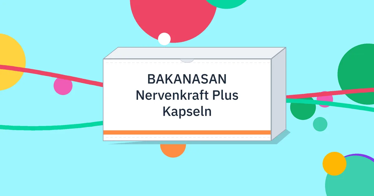 Symbolbild: Packung mit der Aufschrift BAKANASAN Nervenkraft Plus Kapseln (PZN 18711138) – Verfügbarkeit und Bezug in Apotheken in Frankfurt am Main