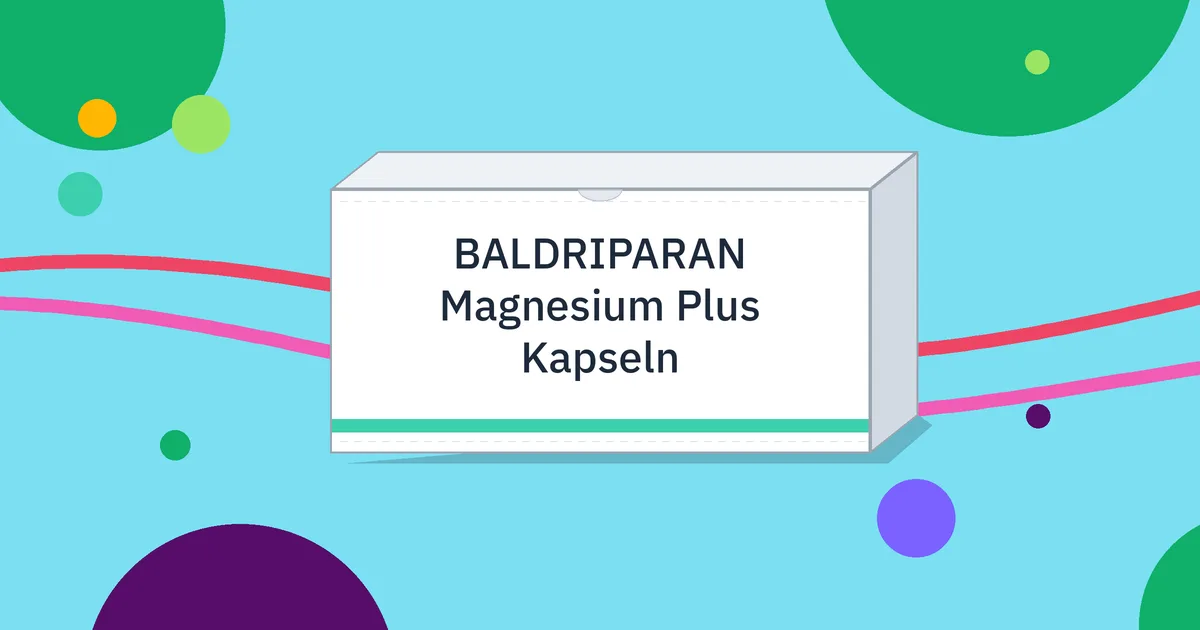 Symbolbild: Packung mit der Aufschrift BALDRIPARAN Magnesium Plus Kapseln (PZN 20279435) – Verfügbarkeit und Bezug in Apotheken in Frankfurt am Main