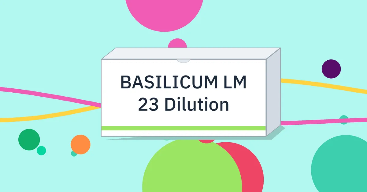 Symbolbild: Packung mit der Aufschrift BASILICUM LM 23 Dilution (PZN 12790875) – Verfügbarkeit und Bezug in Apotheken in Frankfurt am Main