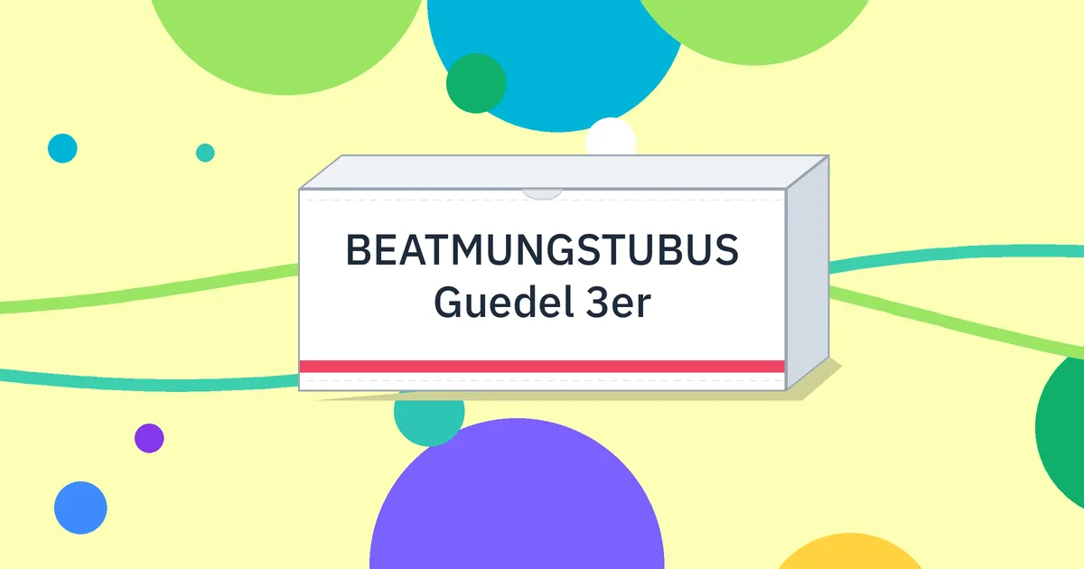 Symbolbild: Packung mit der Aufschrift BEATMUNGSTUBUS Guedel 3er (PZN 01961233) – Verfügbarkeit und Bezug in Apotheken in Frankfurt am Main
