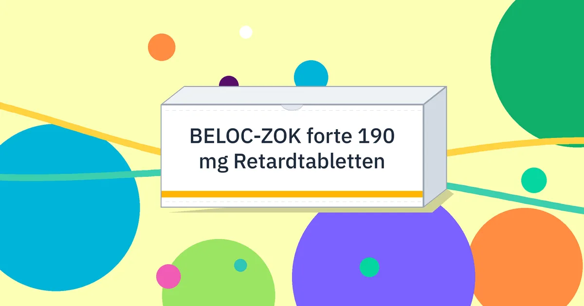 Symbolbild: Packung mit der Aufschrift BELOC-ZOK forte 190 mg Retardtabletten (PZN 04925396) – Verfügbarkeit und Bezug in Apotheken in Frankfurt am Main