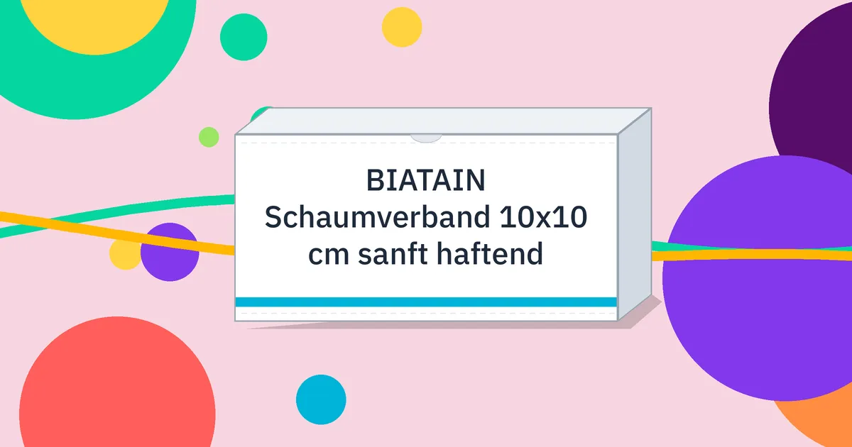 Symbolbild: Packung mit der Aufschrift BIATAIN Schaumverband 10x10 cm sanft haftend (PZN 13820785) – Verfügbarkeit und Bezug in Apotheken in Frankfurt am Main