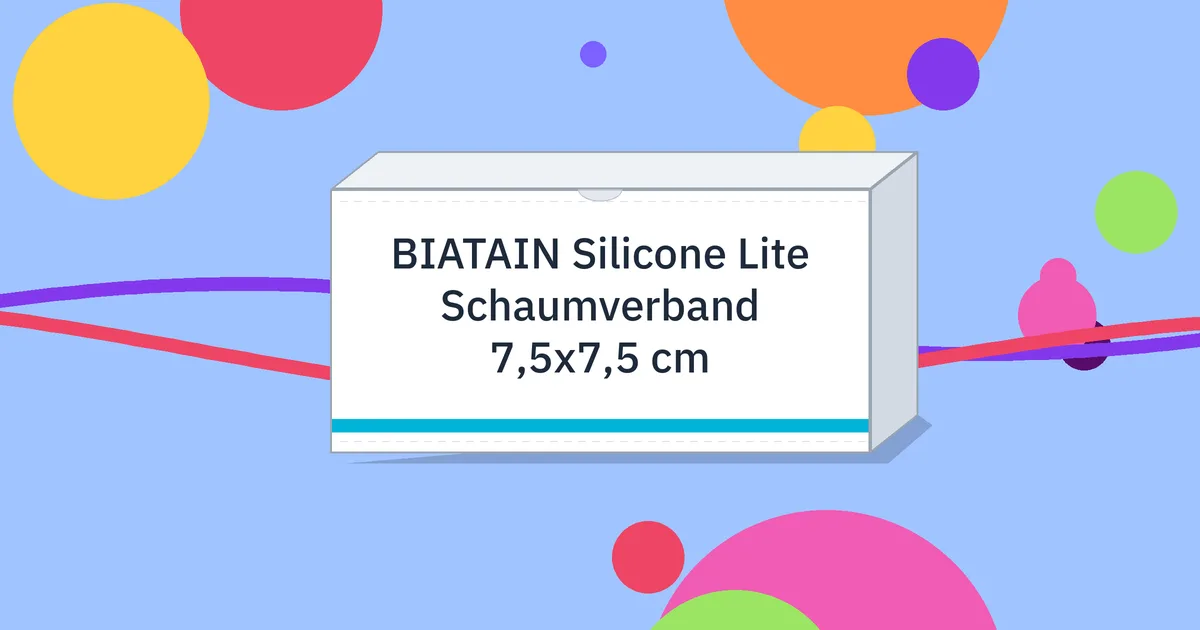 Symbolbild: Packung mit der Aufschrift BIATAIN Silicone Lite Schaumverband 7,5x7,5 cm (PZN 18736569) – Verfügbarkeit und Bezug in Apotheken in Frankfurt am Main