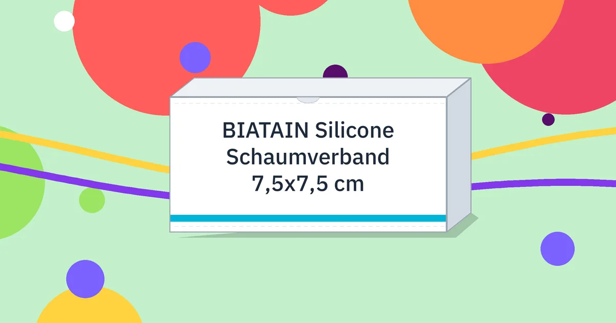 Symbolbild: Packung mit der Aufschrift BIATAIN Silicone Schaumverband 7,5x7,5 cm (PZN 20388905) – Verfügbarkeit und Bezug in Apotheken in Frankfurt am Main