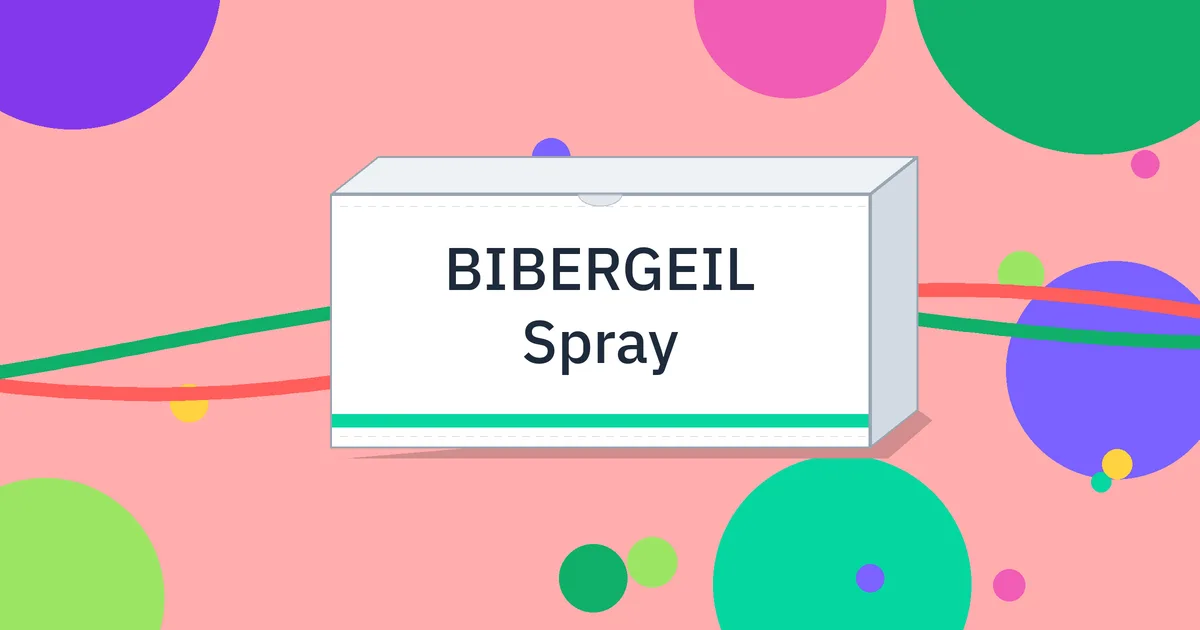 Symbolbild: Packung mit der Aufschrift BIBERGEIL Spray (PZN 11712123) – Verfügbarkeit und Bezug in Apotheken in Frankfurt am Main