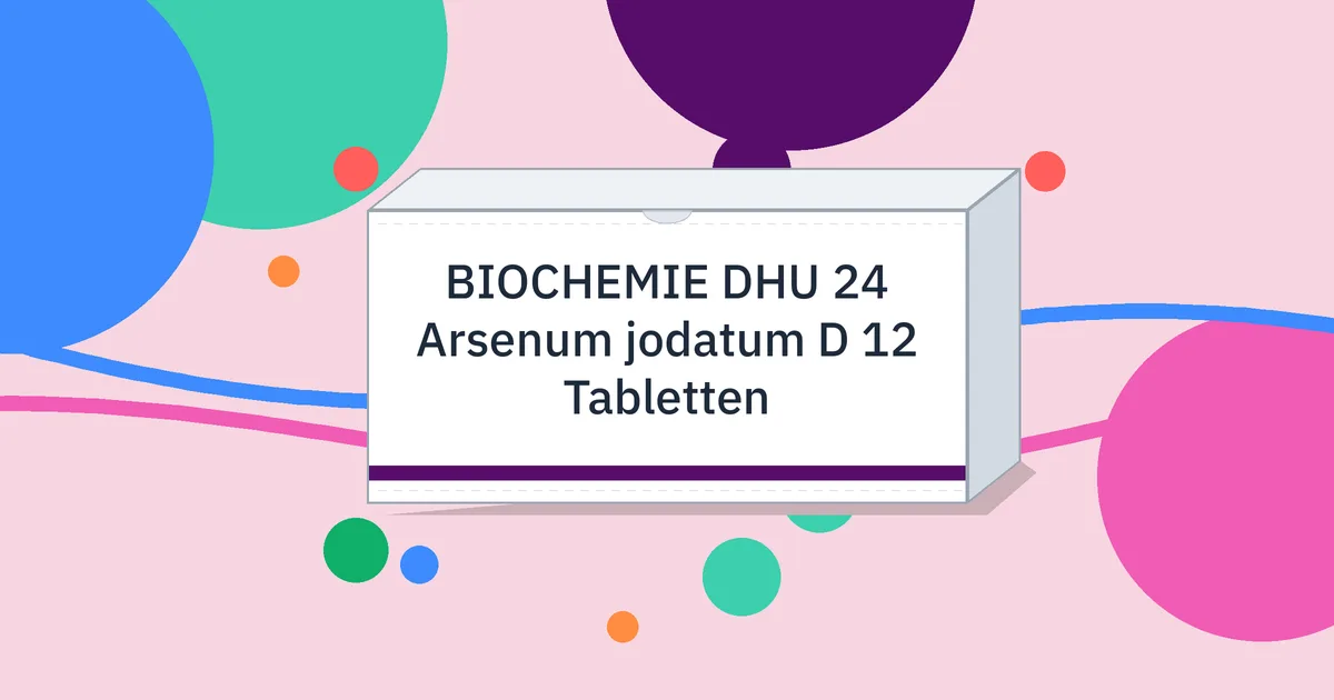 Symbolbild: Packung mit der Aufschrift BIOCHEMIE DHU 24 Arsenum jodatum D 12 Tabletten (PZN 06584580) – Verfügbarkeit und Bezug in Apotheken in Frankfurt am Main