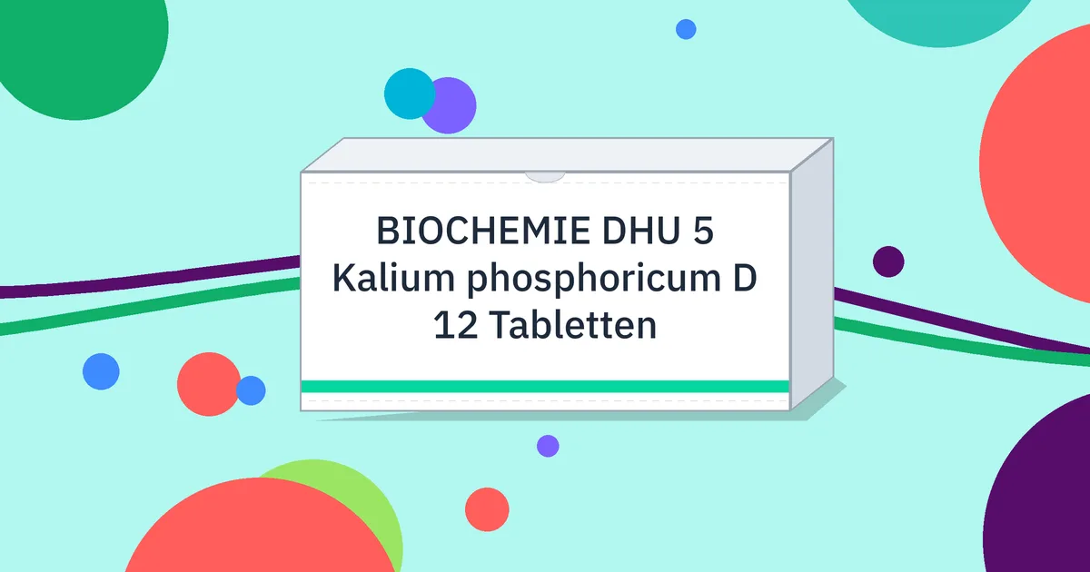 Symbolbild: Packung mit der Aufschrift BIOCHEMIE DHU 5 Kalium phosphoricum D 12 Tabletten (PZN 06584077) – Verfügbarkeit und Bezug in Apotheken in Frankfurt am Main