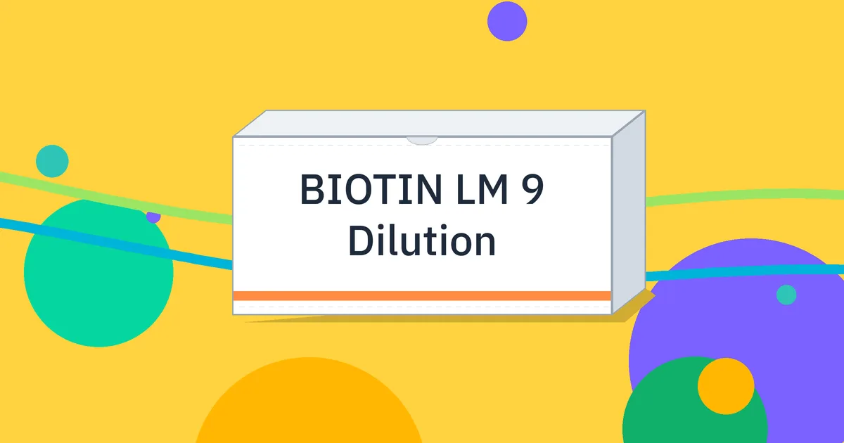 Symbolbild: Packung mit der Aufschrift BIOTIN LM 9 Dilution (PZN 12794229) – Verfügbarkeit und Bezug in Apotheken in Frankfurt am Main