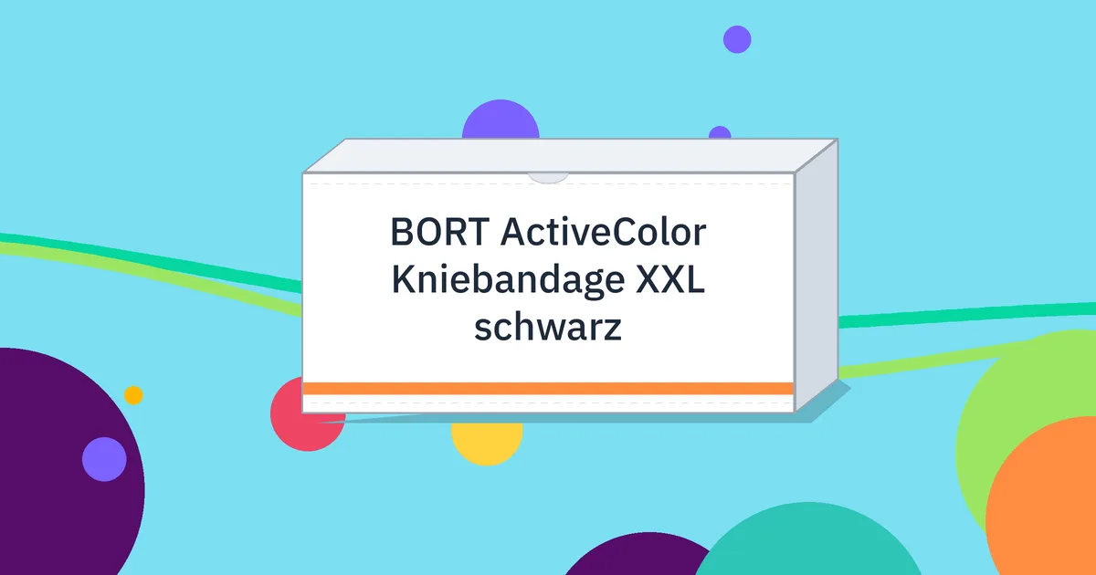 Symbolbild: Packung mit der Aufschrift BORT ActiveColor Kniebandage XXL schwarz (PZN 00238776) – Verfügbarkeit und Bezug in Apotheken in Frankfurt am Main
