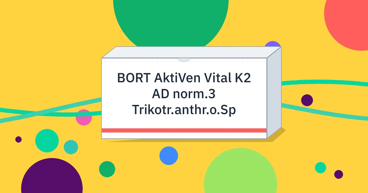 Symbolbild: Packung mit der Aufschrift BORT AktiVen Vital K2 AD norm.3 Trikotr.anthr.o.Sp (PZN 13728341) – Verfügbarkeit und Bezug in Apotheken in Frankfurt am Main
