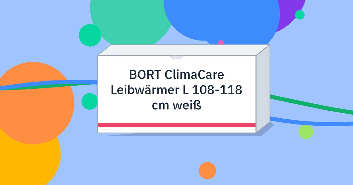 Symbolbild: Packung mit der Aufschrift BORT ClimaCare Leibwärmer L 108-118 cm weiß (PZN 01395199) – Verfügbarkeit und Bezug in Apotheken in Frankfurt am Main