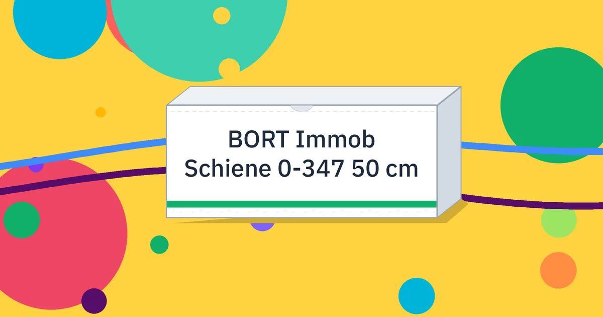 Symbolbild: Packung mit der Aufschrift BORT Immob Schiene 0-347 50 cm (PZN 03809357) – Verfügbarkeit und Bezug in Apotheken in Frankfurt am Main