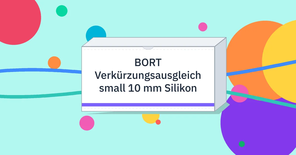 Symbolbild: Packung mit der Aufschrift BORT Verkürzungsausgleich small 10 mm Silikon (PZN 00238859) – Verfügbarkeit und Bezug in Apotheken in Frankfurt am Main