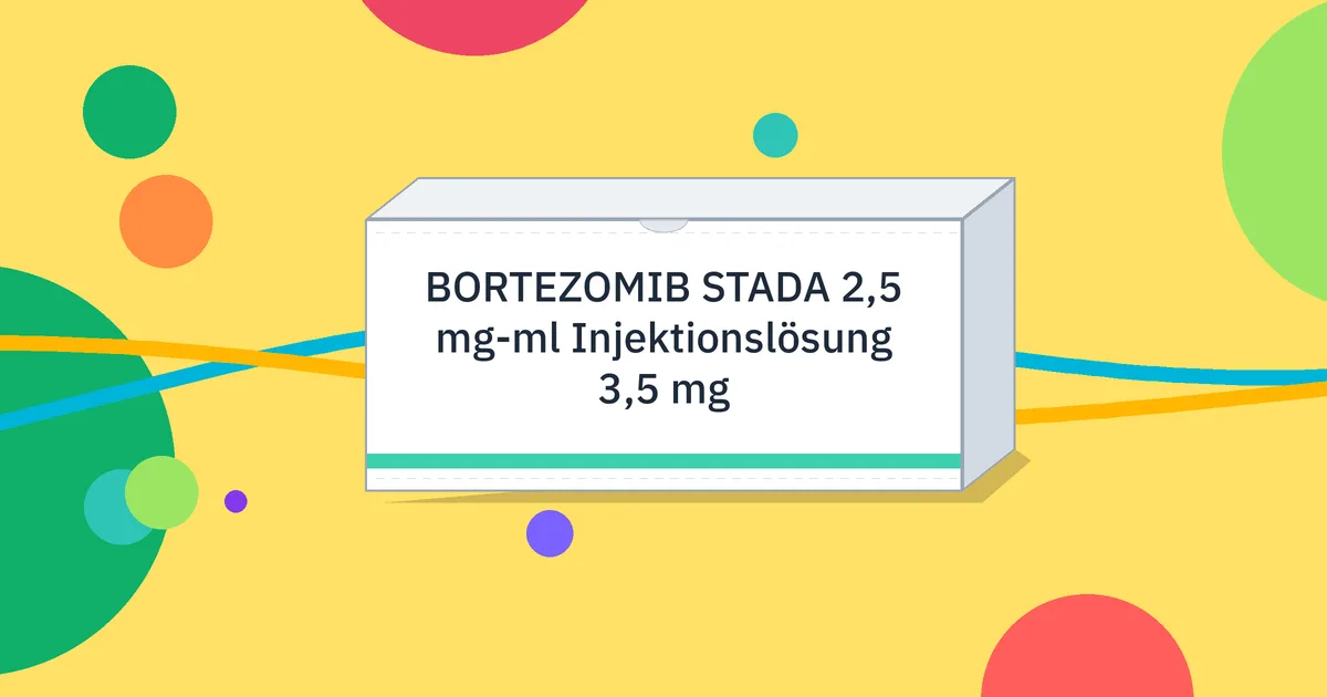 Symbolbild: Packung mit der Aufschrift BORTEZOMIB STADA 2,5 mg-ml Injektionslösung 3,5 mg (PZN 18323577) – Verfügbarkeit und Bezug in Apotheken in Frankfurt am Main