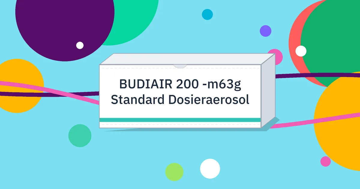 Symbolbild: Packung mit der Aufschrift BUDIAIR 200 -m63g Standard Dosieraerosol (PZN 12573296) – Verfügbarkeit und Bezug in Apotheken in Frankfurt am Main