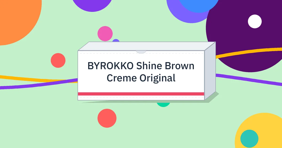 Symbolbild: Packung mit der Aufschrift BYROKKO Shine Brown Creme Original (PZN 19630488) – Verfügbarkeit und Bezug in Apotheken in Frankfurt am Main