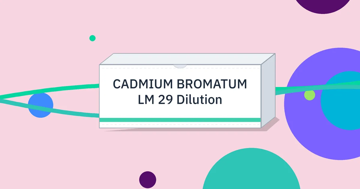 Symbolbild: Packung mit der Aufschrift CADMIUM BROMATUM LM 29 Dilution (PZN 12798061) – Verfügbarkeit und Bezug in Apotheken in Frankfurt am Main