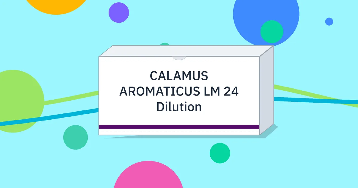 Symbolbild: Packung mit der Aufschrift CALAMUS AROMATICUS LM 24 Dilution (PZN 13404986) – Verfügbarkeit und Bezug in Apotheken in Frankfurt am Main