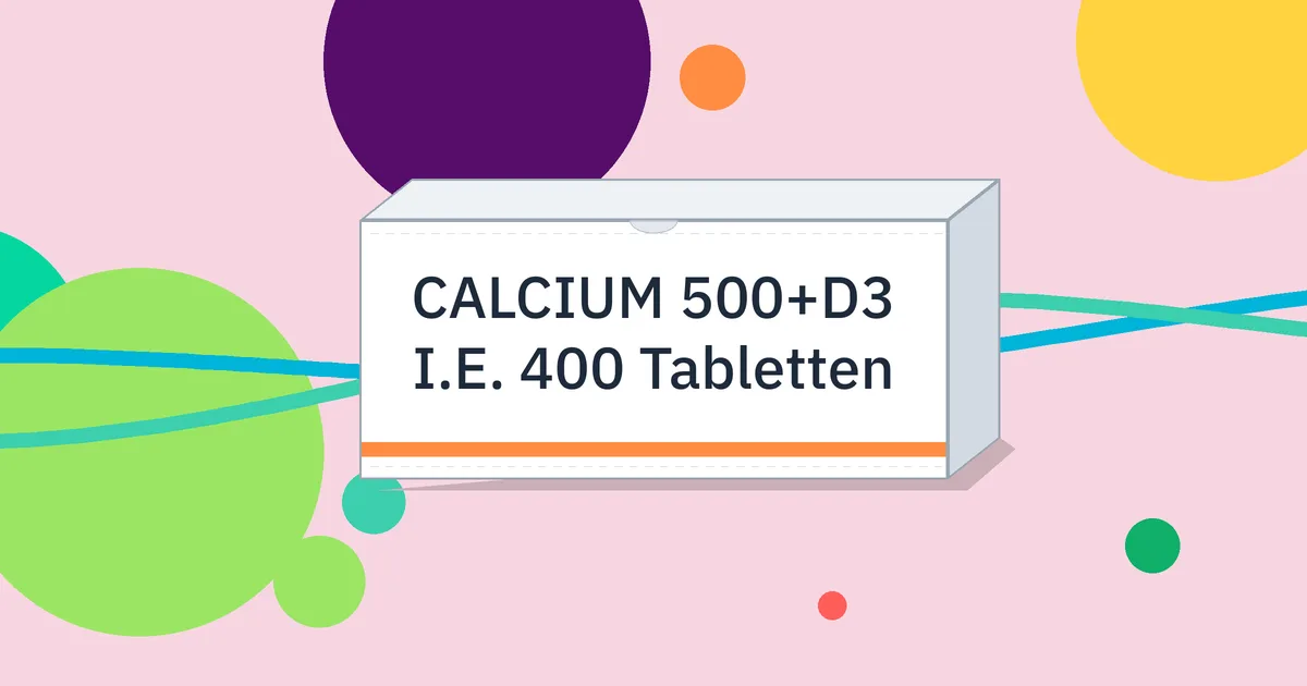 Symbolbild: Packung mit der Aufschrift CALCIUM 500+D3 I.E. 400 Tabletten (PZN 18650738) – Verfügbarkeit und Bezug in Apotheken in Frankfurt am Main
