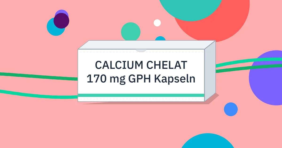 Symbolbild: Packung mit der Aufschrift CALCIUM CHELAT 170 mg GPH Kapseln (PZN 10191248) – Verfügbarkeit und Bezug in Apotheken in Frankfurt am Main