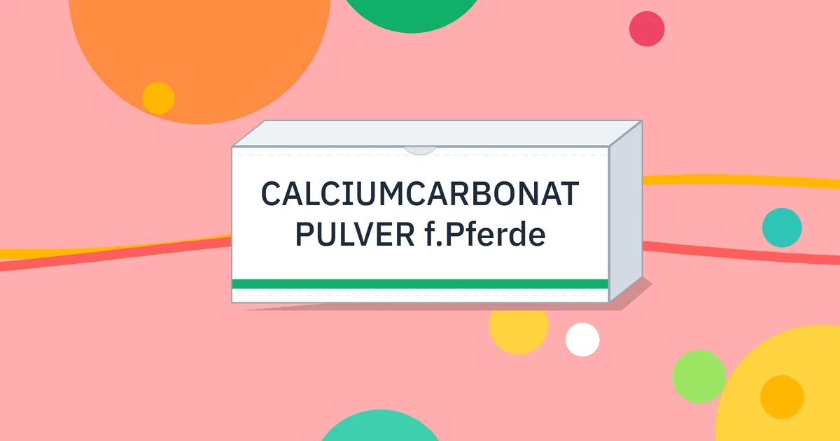 Symbolbild: Packung mit der Aufschrift CALCIUMCARBONAT PULVER f.Pferde (PZN 16829396) – Verfügbarkeit und Bezug in Apotheken in Frankfurt am Main