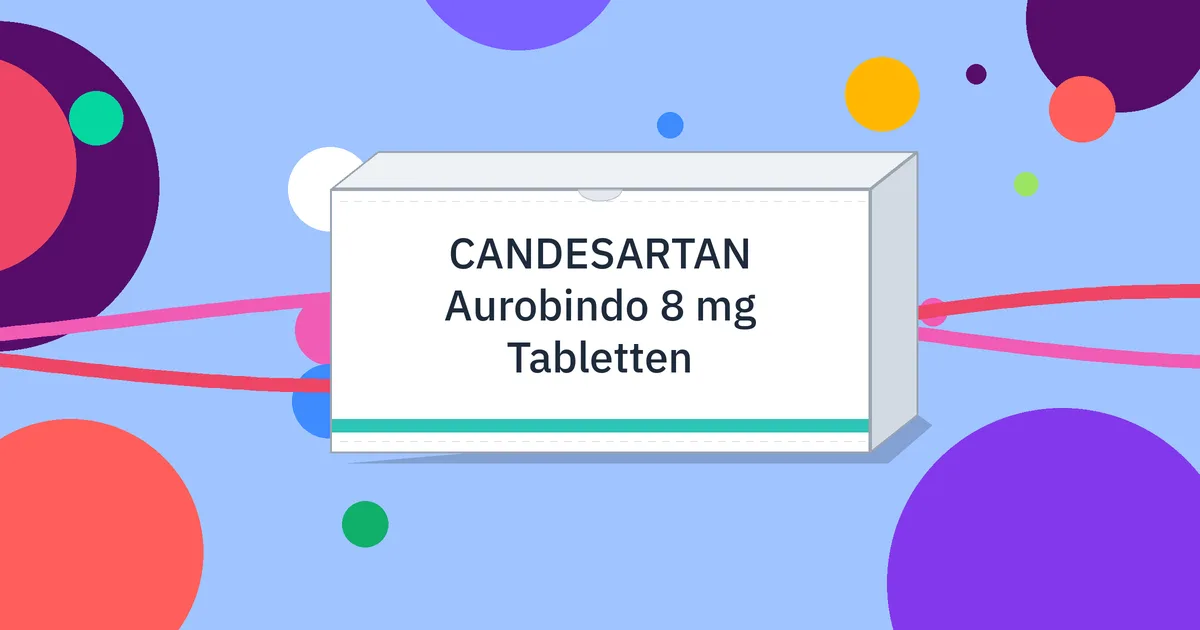 Symbolbild: Packung mit der Aufschrift CANDESARTAN Aurobindo 8 mg Tabletten (PZN 10142103) – Verfügbarkeit und Bezug in Apotheken in Frankfurt am Main