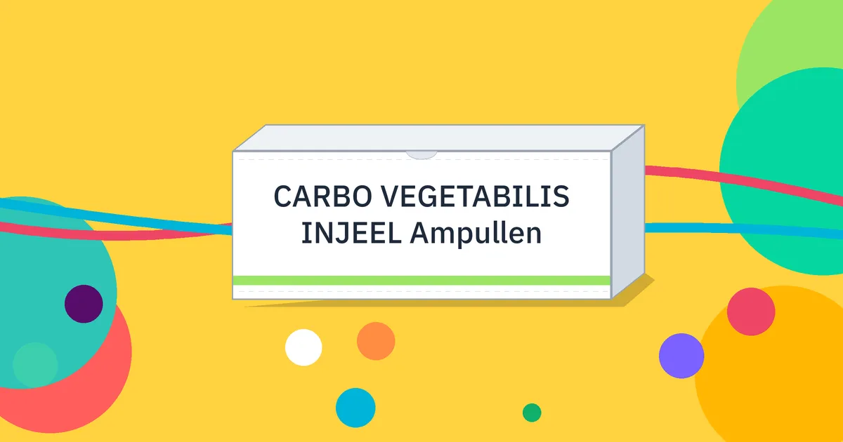 Symbolbild: Packung mit der Aufschrift CARBO VEGETABILIS INJEEL Ampullen (PZN 00176911) – Verfügbarkeit und Bezug in Apotheken in Frankfurt am Main