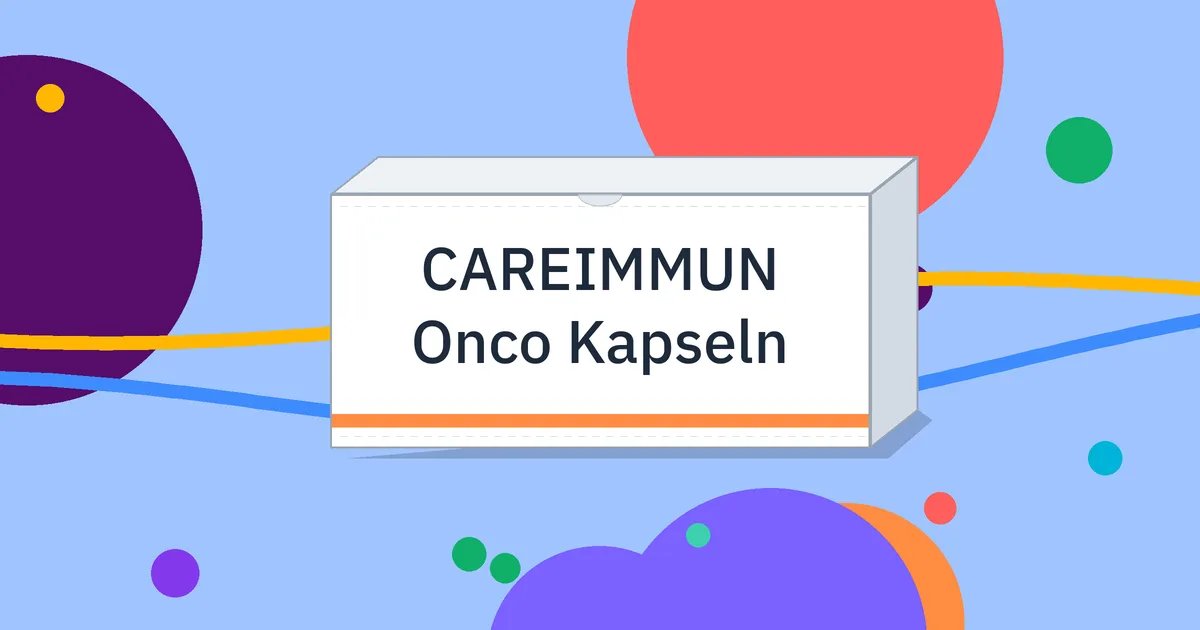 Symbolbild: Packung mit der Aufschrift CAREIMMUN Onco Kapseln (PZN 12599864) – Verfügbarkeit und Bezug in Apotheken in Frankfurt am Main