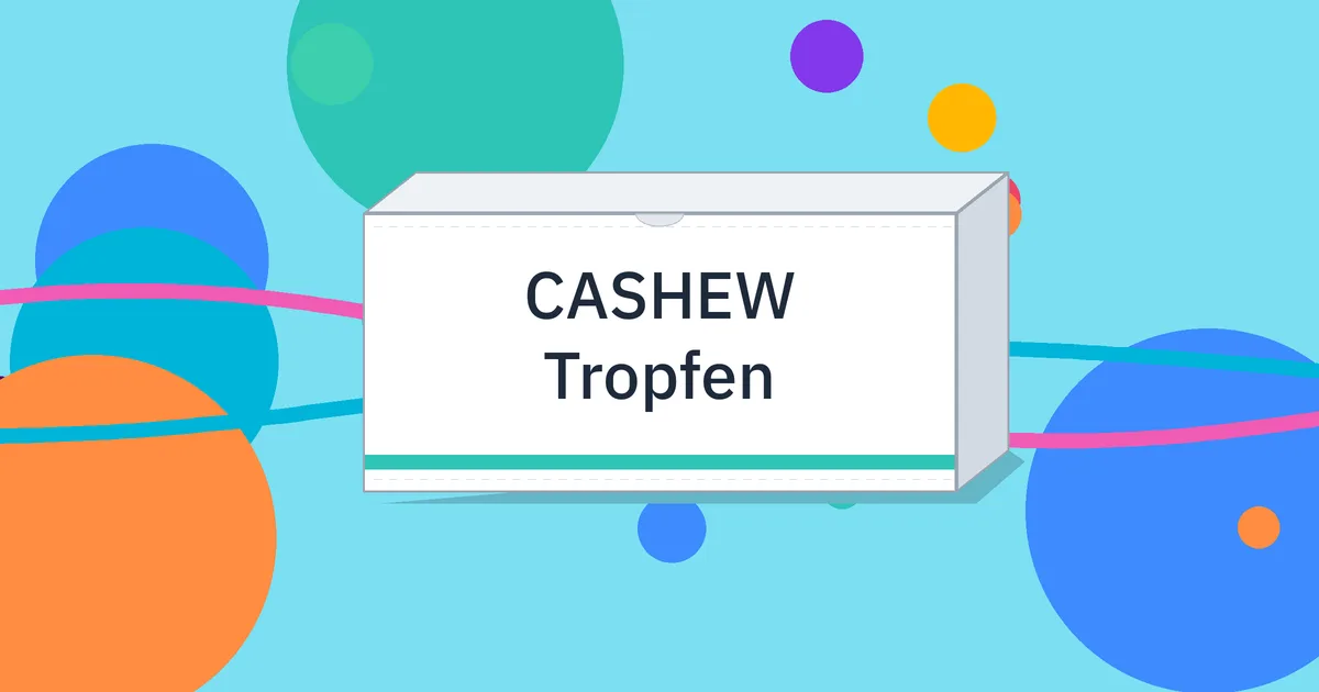 Symbolbild: Packung mit der Aufschrift CASHEW Tropfen (PZN 19418535) – Verfügbarkeit und Bezug in Apotheken in Frankfurt am Main