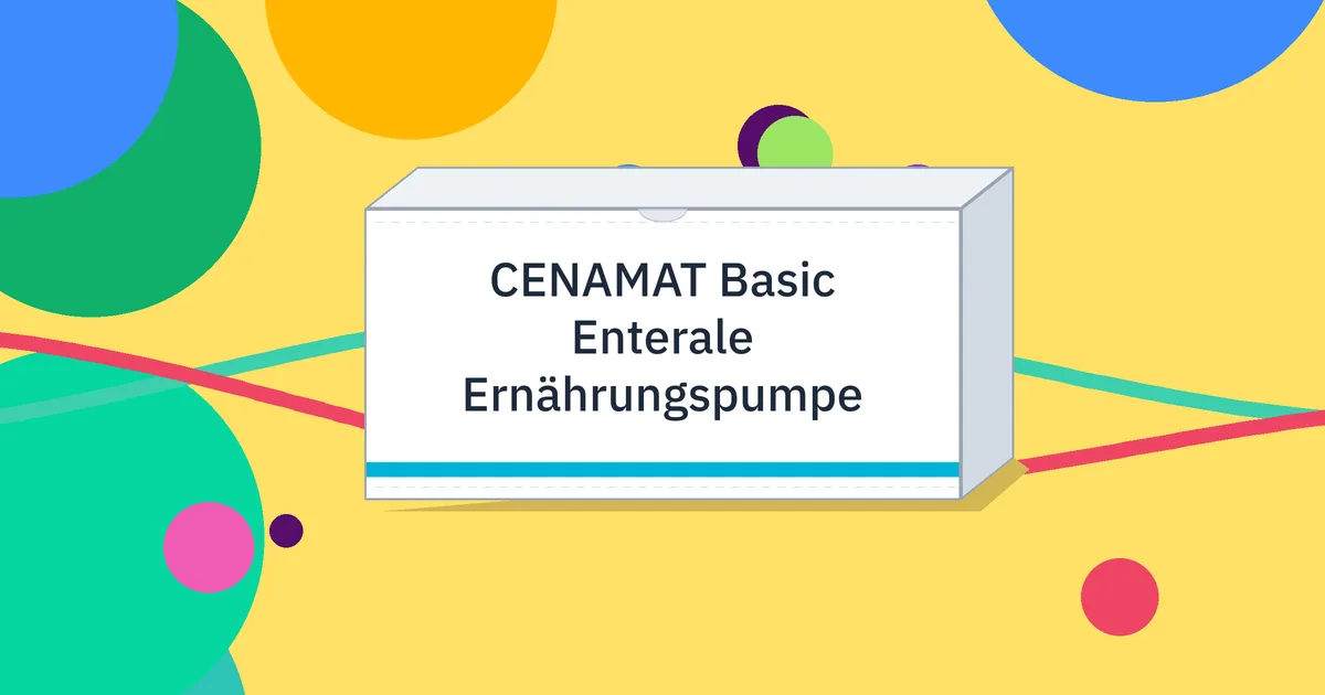 Symbolbild: Packung mit der Aufschrift CENAMAT Basic Enterale Ernährungspumpe (PZN 02353949) – Verfügbarkeit und Bezug in Apotheken in Frankfurt am Main