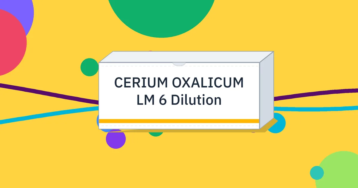 Symbolbild: Packung mit der Aufschrift CERIUM OXALICUM LM 6 Dilution (PZN 13437974) – Verfügbarkeit und Bezug in Apotheken in Frankfurt am Main
