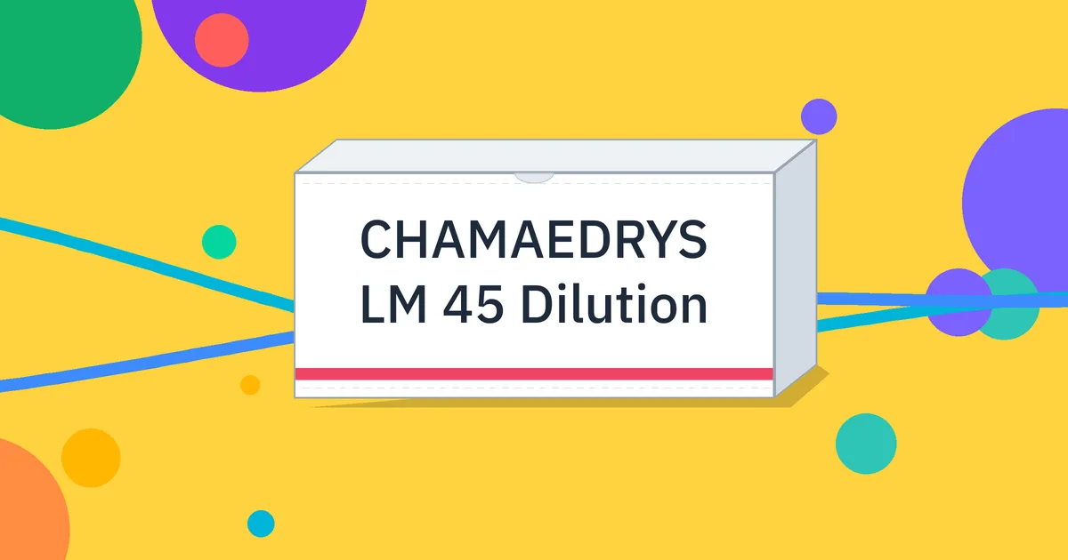 Symbolbild: Packung mit der Aufschrift CHAMAEDRYS LM 45 Dilution (PZN 13438749) – Verfügbarkeit und Bezug in Apotheken in Frankfurt am Main