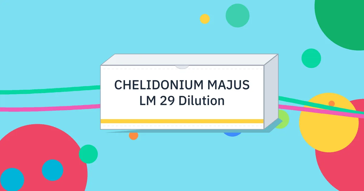 Symbolbild: Packung mit der Aufschrift CHELIDONIUM MAJUS LM 29 Dilution (PZN 12813145) – Verfügbarkeit und Bezug in Apotheken in Frankfurt am Main