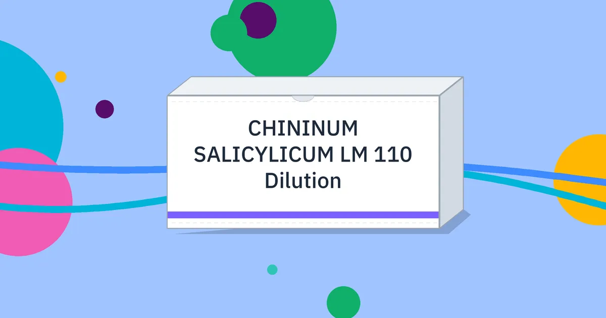 Symbolbild: Packung mit der Aufschrift CHININUM SALICYLICUM LM 110 Dilution (PZN 12815902) – Verfügbarkeit und Bezug in Apotheken in Frankfurt am Main