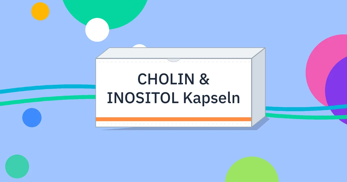 Symbolbild: Packung mit der Aufschrift CHOLIN & INOSITOL Kapseln (PZN 18450092) – Verfügbarkeit und Bezug in Apotheken in Frankfurt am Main