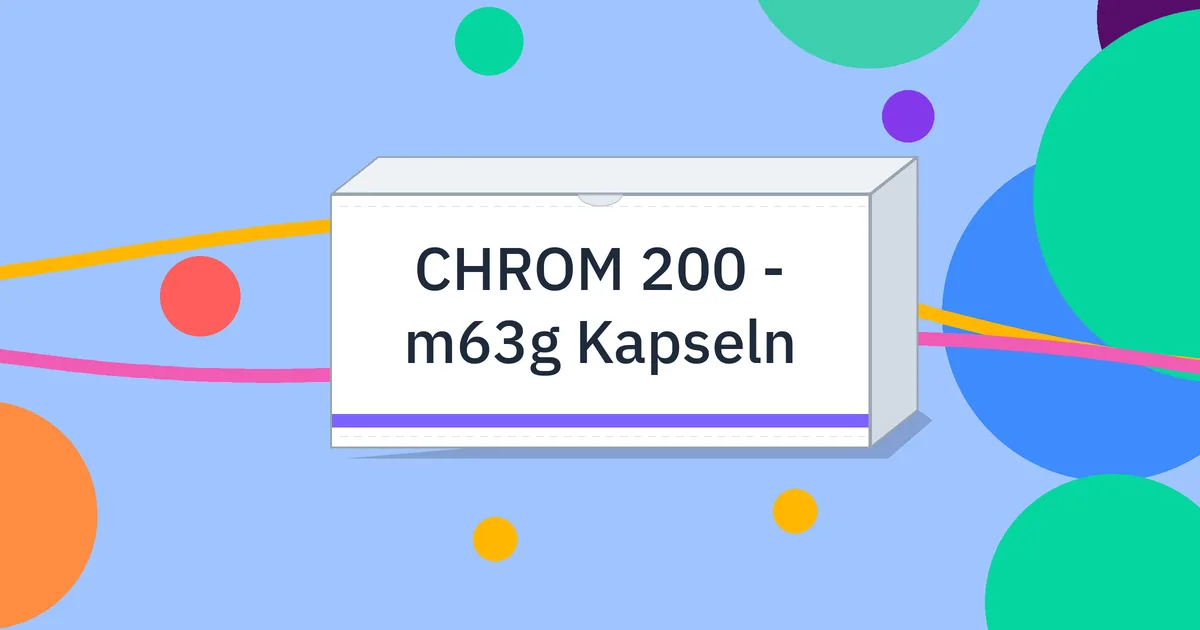Symbolbild: Packung mit der Aufschrift CHROM 200 -m63g Kapseln (PZN 15736907) – Verfügbarkeit und Bezug in Apotheken in Frankfurt am Main