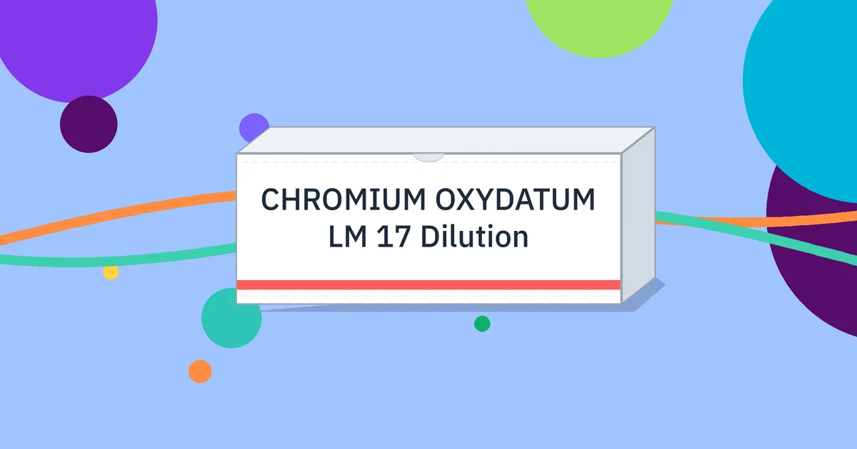 Symbolbild: Packung mit der Aufschrift CHROMIUM OXYDATUM LM 17 Dilution (PZN 13445531) – Verfügbarkeit und Bezug in Apotheken in Frankfurt am Main