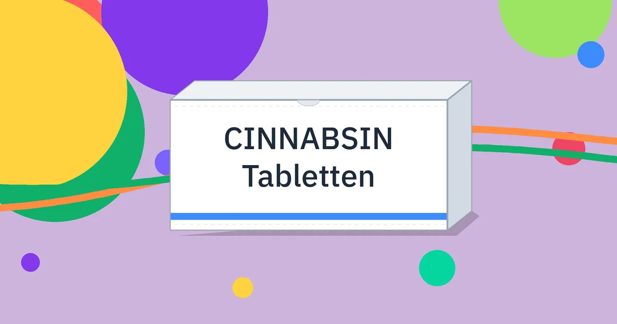 Symbolbild: Packung mit der Aufschrift CINNABSIN Tabletten (PZN 07637410) – Verfügbarkeit und Bezug in Apotheken in Frankfurt am Main