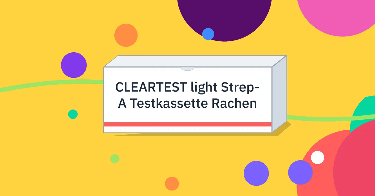 Symbolbild: Packung mit der Aufschrift CLEARTEST light Strep-A Testkassette Rachen (PZN 18734062) – Verfügbarkeit und Bezug in Apotheken in Frankfurt am Main