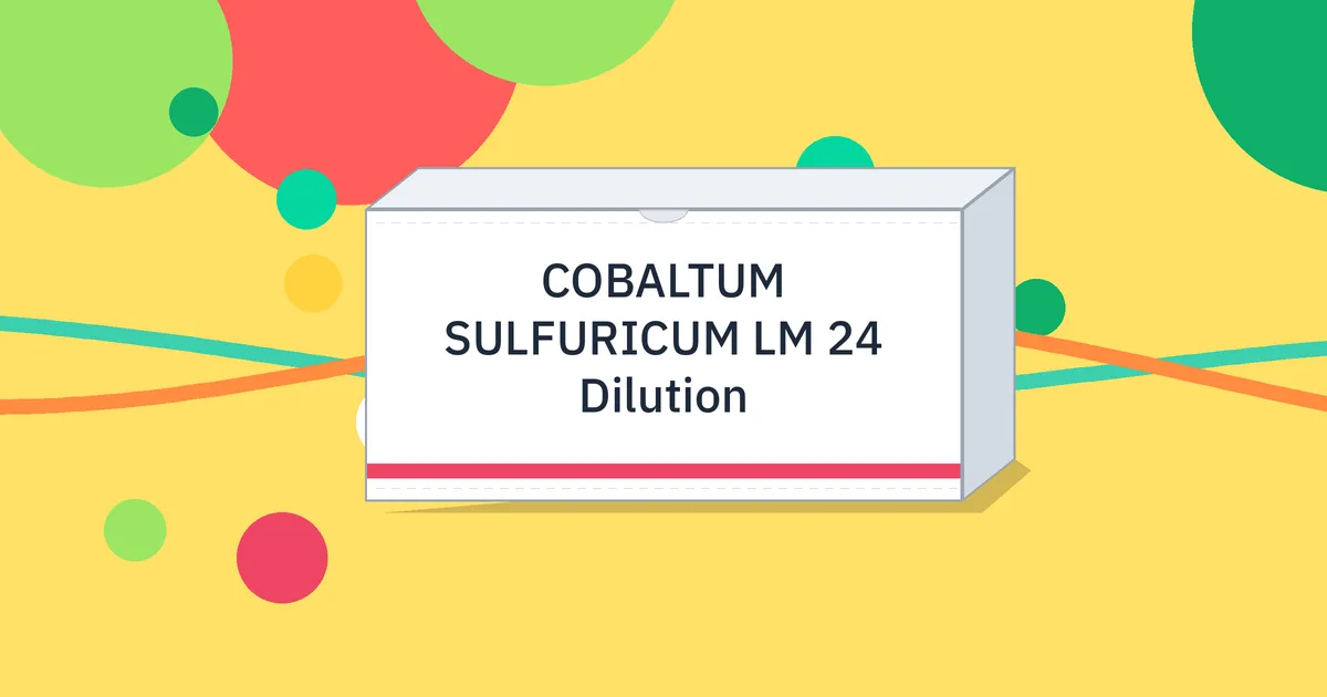 Symbolbild: Packung mit der Aufschrift COBALTUM SULFURICUM LM 24 Dilution (PZN 12824657) – Verfügbarkeit und Bezug in Apotheken in Frankfurt am Main