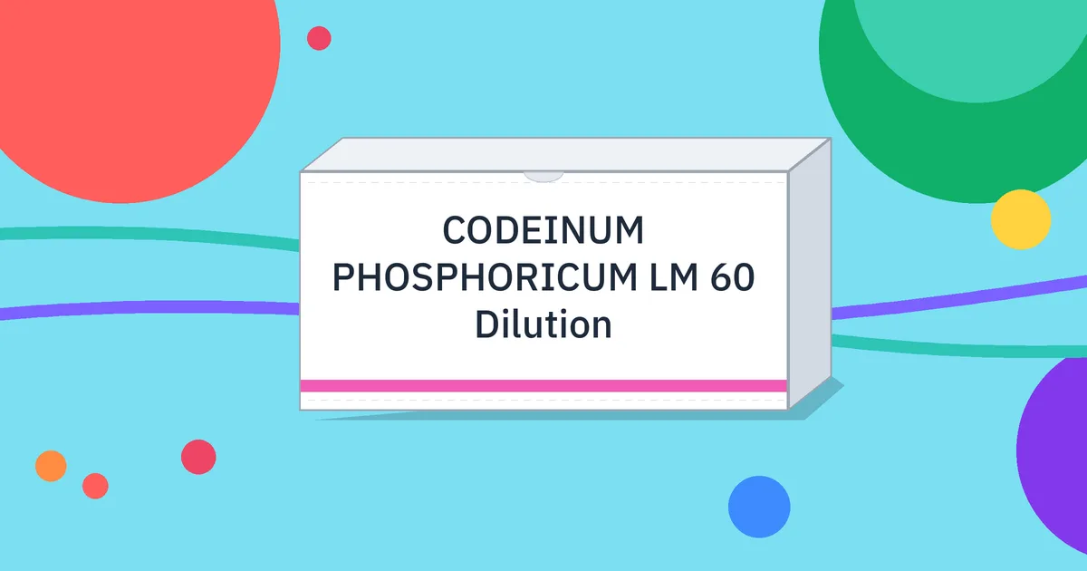 Symbolbild: Packung mit der Aufschrift CODEINUM PHOSPHORICUM LM 60 Dilution (PZN 12830215) – Verfügbarkeit und Bezug in Apotheken in Frankfurt am Main