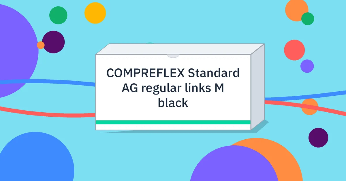 Symbolbild: Packung mit der Aufschrift COMPREFLEX Standard AG regular links M black (PZN 19534224) – Verfügbarkeit und Bezug in Apotheken in Frankfurt am Main