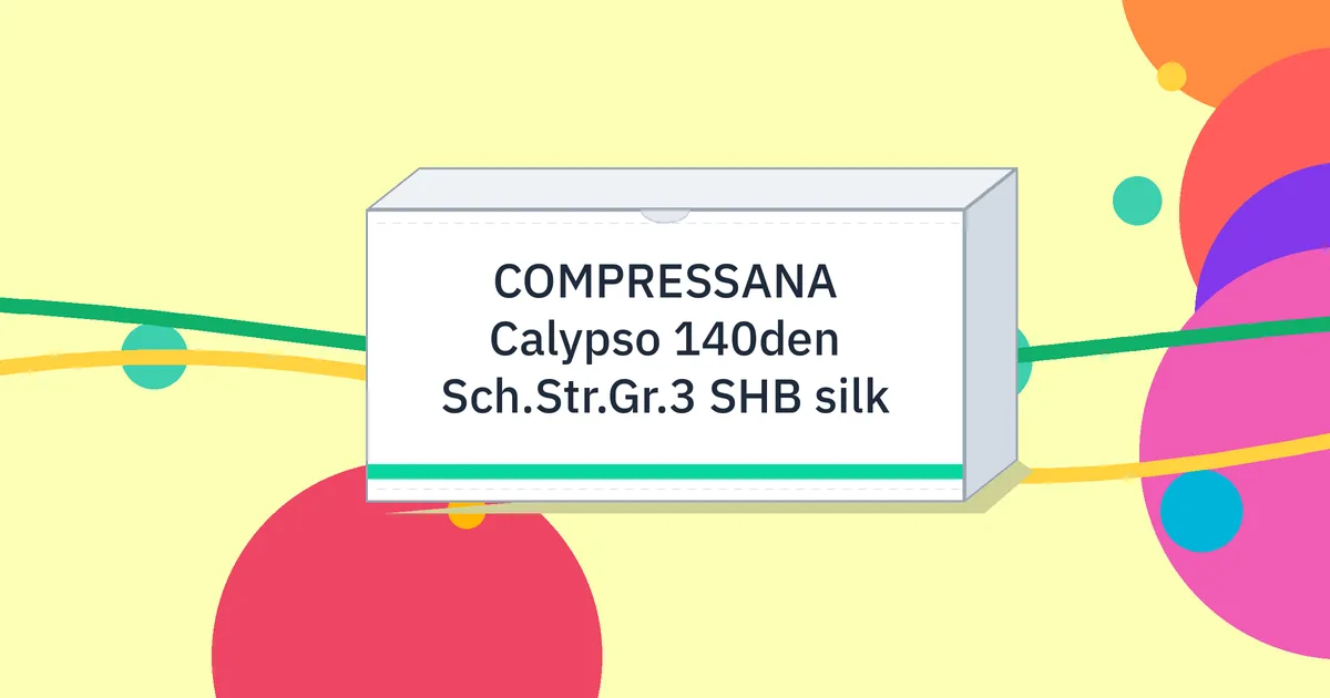 Symbolbild: Packung mit der Aufschrift COMPRESSANA Calypso 140den Sch.Str.Gr.3 SHB silk (PZN 03115672) – Verfügbarkeit und Bezug in Apotheken in Frankfurt am Main