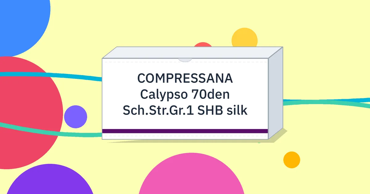 Symbolbild: Packung mit der Aufschrift COMPRESSANA Calypso 70den Sch.Str.Gr.1 SHB silk (PZN 08910782) – Verfügbarkeit und Bezug in Apotheken in Frankfurt am Main