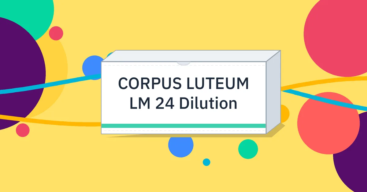 Symbolbild: Packung mit der Aufschrift CORPUS LUTEUM LM 24 Dilution (PZN 09651070) – Verfügbarkeit und Bezug in Apotheken in Frankfurt am Main